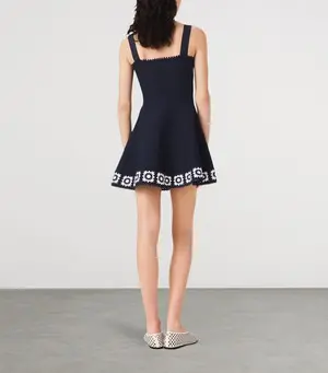 Maje Knitted Mini Dress With Crochet Trim