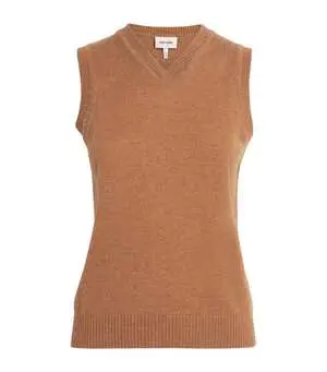 ME+EM Cashmere V-neck Sweater Vest - Brown
