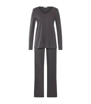 Hanro Cotton-silk Long-sleeve Pyjamas