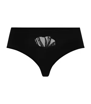 Hanro Cotton Lace-detail Rosaria Briefs - Black