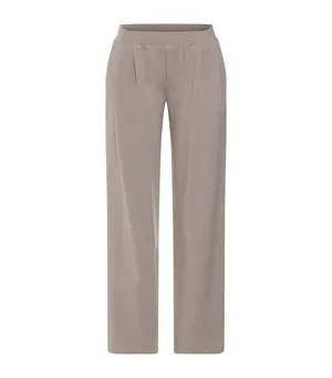 Hanro Stretch-cotton Natural Living Wide Leg Trousers - Brown