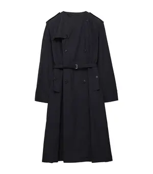 Prada Cotton-blend Collarless Trench Coat
