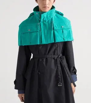 Prada Cotton-blend Collarless Trench Coat
