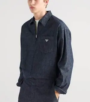 Prada Cotton Chambray Zipped Shirt