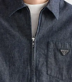 Prada Cotton Chambray Zipped Shirt