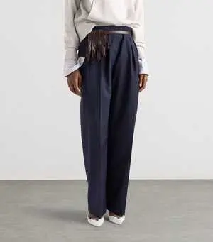 Prada Wool-mohair Wide-leg Trousers