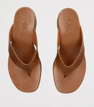 Chloé Leather Maxime Wedge Sandals
