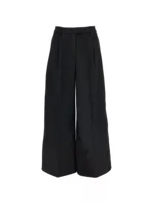 THELATEST Pleated Wide-leg Palazzo Pants - Black