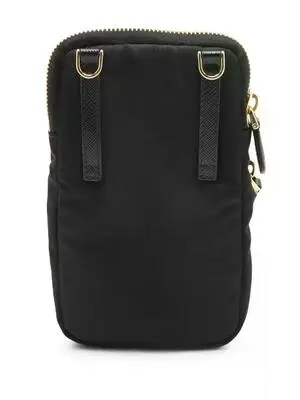 Prada Tessuto Phone Holder Crossbody Bag - Black
