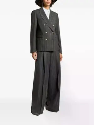Peserico Pinstripe-pattern Pleated Trousers - Grey