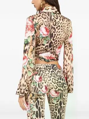 Roberto Cavalli Printed Floral Leopard Shirt