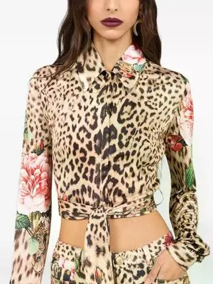 Roberto Cavalli Printed Floral Leopard Shirt