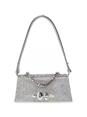 Alexander McQueen Jewelled Crystal-embellished Shoulder Bag - Silver