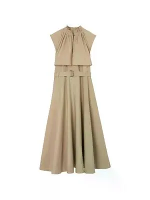 Burberry Cotton Poplin Midi Dress - Neutrals