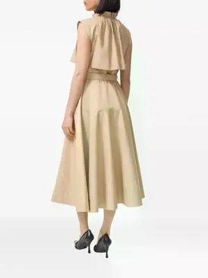 Burberry Cotton Poplin Sleeveless Midi Dress - Neutrals