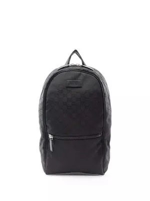 Gucci Gg Pattern Backpack - Black
