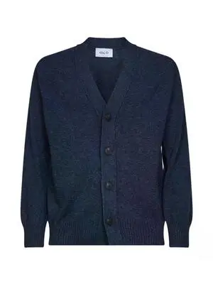 D4.0 V-neck Button-up Cardigan - Blue