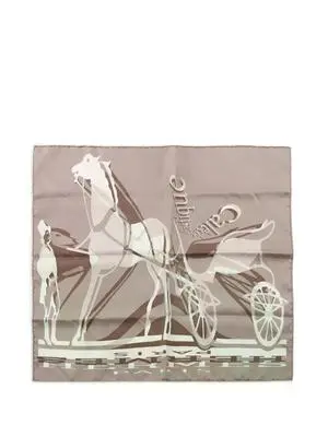Hermès 2010s Calèche Élastique Scarf Neutrals