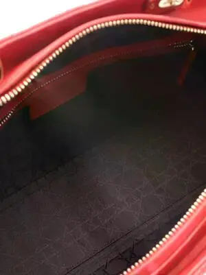 Dior Lady Cannage Tote Bag - Red