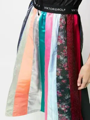 Viktor & Rolf Mix-print A-line Midi Skirt