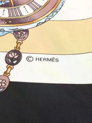 Hermès 2010s Clock-print Scarf