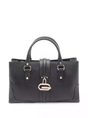 Gucci 2010s G Logo Leather Handbag - Black