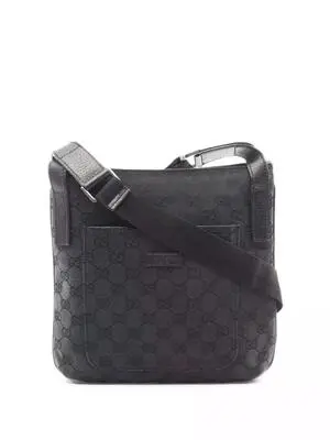 Gucci 2000s Gg Canvas Shoulder Bag - Black