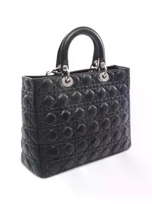Dior Lady Cannage Tote Bag - Black