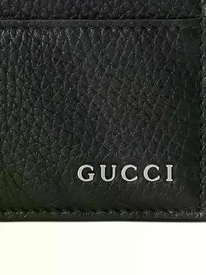 Gucci Logo-plaque Grained-leather Card Case