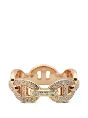 Hermès 2010s Pm Chaine D'ancre Enchaînée Diamond Ring - Pink