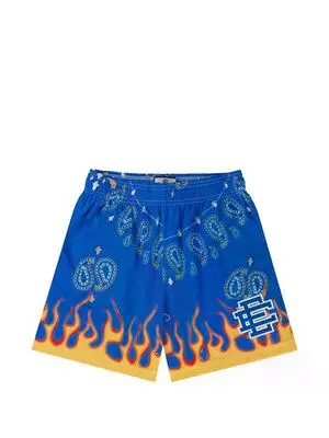 ERIC EMANUEL Ee Basic Paisley And Flame-print Basic Shorts - Blue