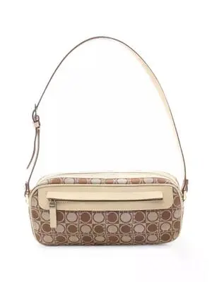 FERRAGAMO Gancini Canvas Shoulder Bag - Brown