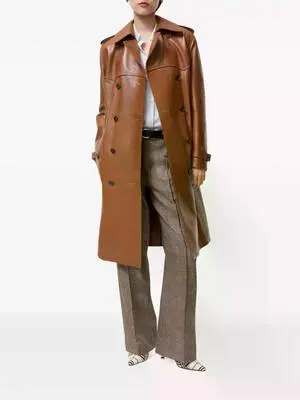 Burberry Long Leather Trench Coat