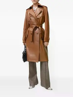 Burberry Long Leather Trench Coat