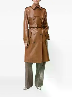 Burberry Long Leather Trench Coat