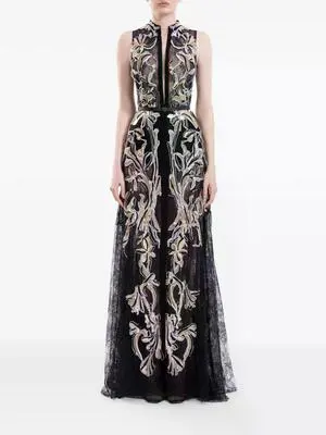 SAIID KOBEISY Embroidered Lace Gown