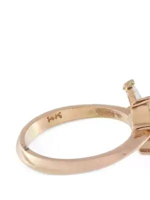 LB EXCLUSIVE Marquise-cut Diamond Ring In 14k Rose Gold - Pink