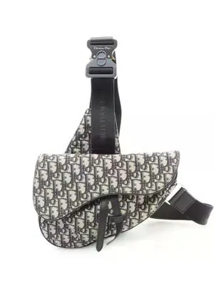 Dior 2010s Saddle Oblique Jacquard Belt Bag - Neutrals