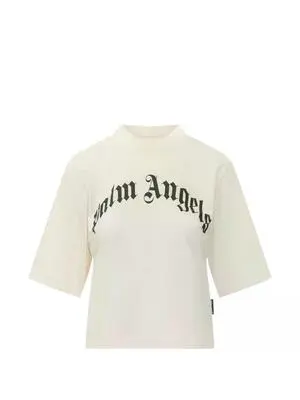 Palm Angels Curved Logo Boxy T-shirt - Neutrals