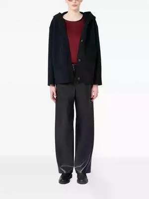 Max Mara Hooded Virgin-wool Coat - Blue