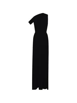 GEMY MAALOUF One-shoulder Draped Crepe Gown - Black