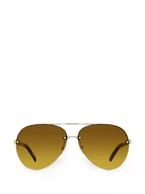 Mcm Rimless Pilot-frame Sunglasses - Gold