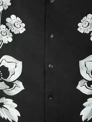 Commas Floral-embroidered Short-sleeve Shirt