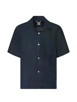 Eleventy Short-sleeve Chest-pocket Shirt - Blue