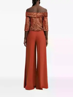 GEMY MAALOUF Sequin-embellished Off-shoulder Top