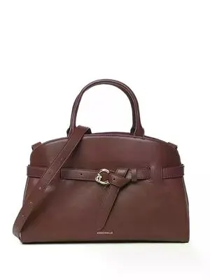 COCCINELLE Medium Buckle-detail Leather Tote Bag - Brown