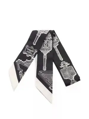 Hermès 2010s Merveilleuses Lanternes Twilly Scarf - Black