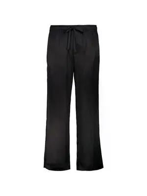 Commas Drawstring-waist Wide-leg Trousers - Black