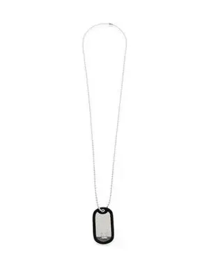 Palm Angels Tag Pendant Necklace - Silver