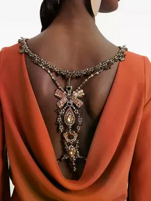 GEMY MAALOUF Beaded Cowl-back Top